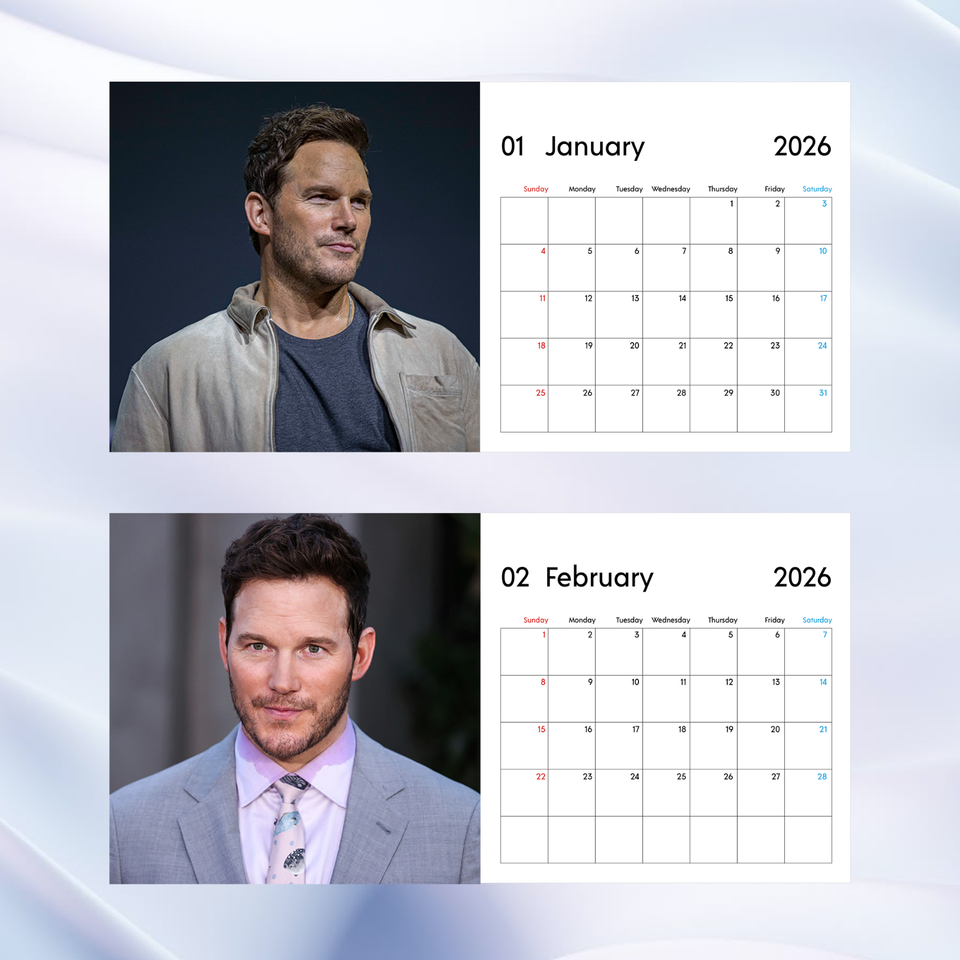 Chris Pratt 2026 Calendar, Hollywood Actor Wall Calendar, Celebrity ...