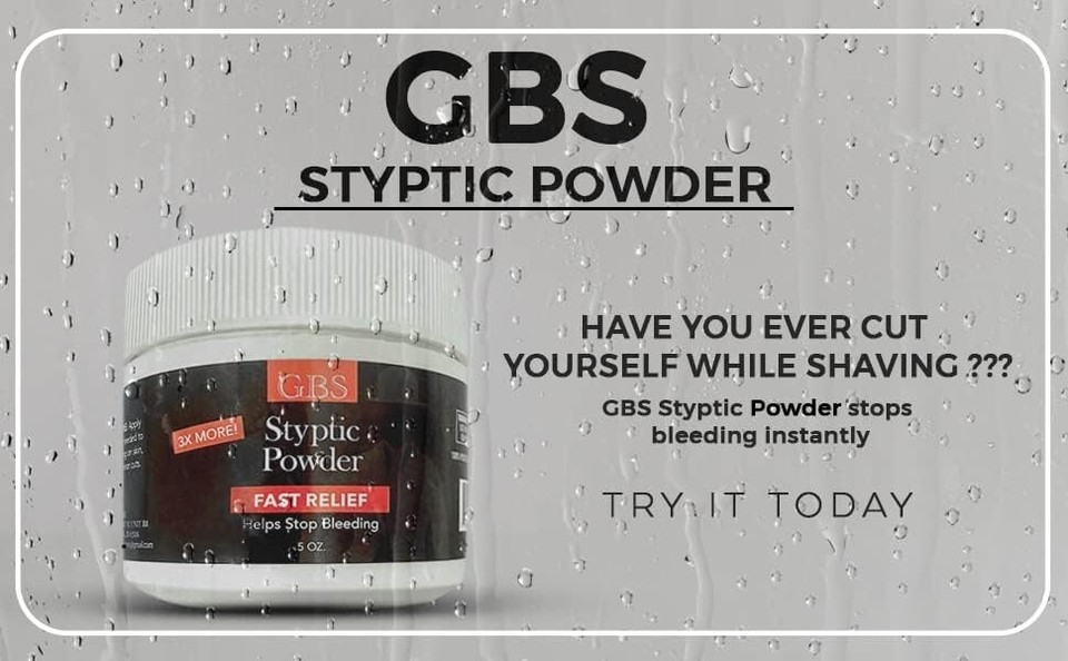 G.B.S Styptic Powder with Sealed Top + Scoop Stop Bleeding, First Aid ...
