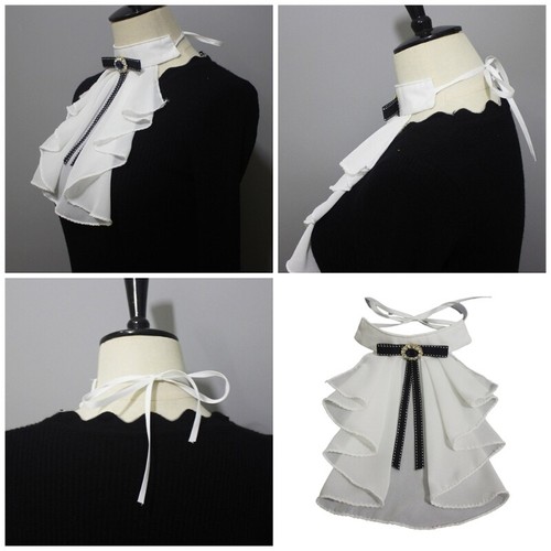 Tulle Ruffled Faux Collar Layered Clown Victorian Neck Ruff Collar | eBay