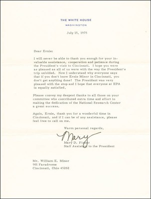 MARY D. FISHER - TYPED LETTER SIGNED 07/15/1975 | eBay