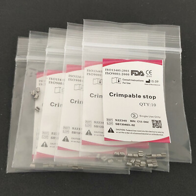 100Pcs Orthodontics Sliding Crimpable Hook Stop Round Hole Hooks End ...