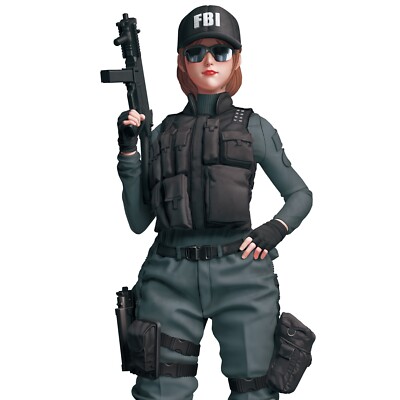 1/24 Resin Figure Model Kit Sexy FBI Officer Unassembled Unpainted New ...