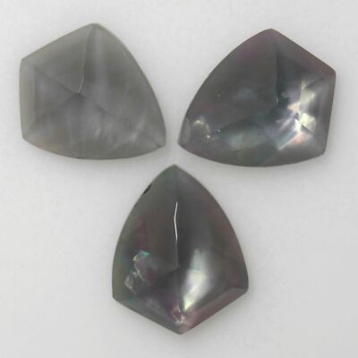 MOTHER OF PEARL DOUBLET 18 x 14.50 MM SHIELD ROSE CUT ALL NATURAL F ...
