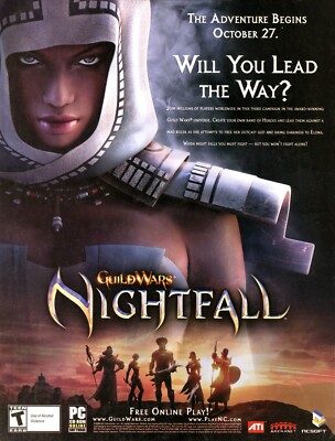 Guild Wars Nightfall PC Game 2006 Promo Ad Art Print Poster Classic RPG (C) | eBay