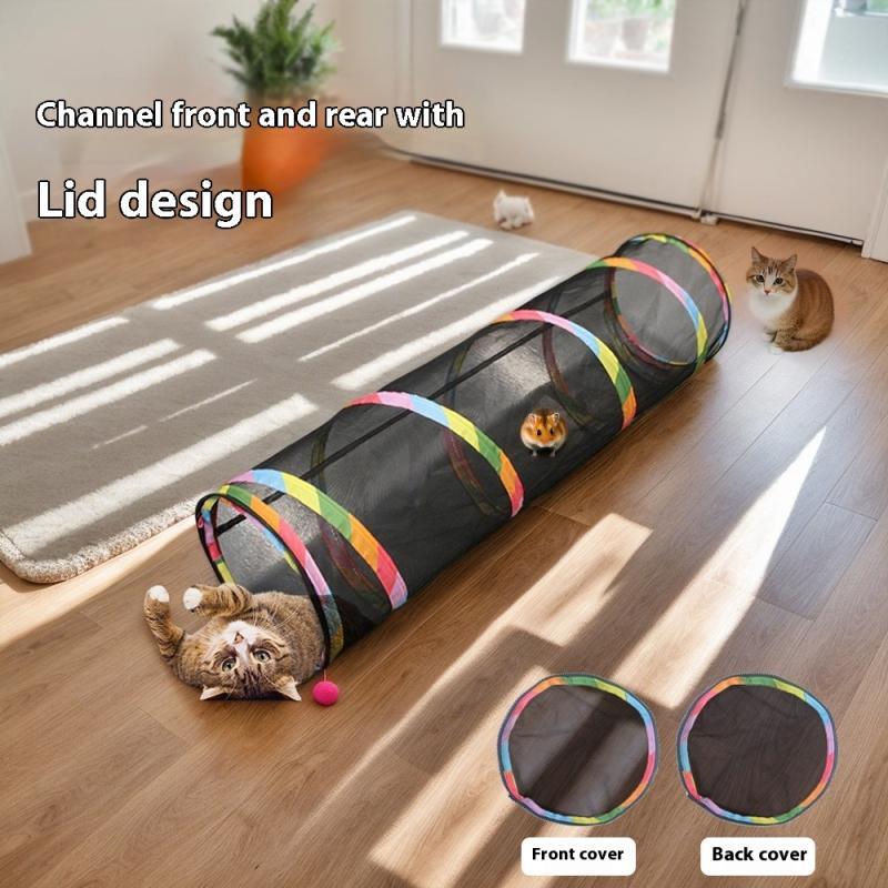 Portable Mesh Cat Enclosure Play Tent With Tunnels Foldable Pet Maze ...