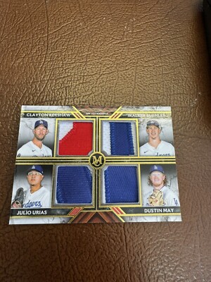 Primary Pieces Quad Relic Card Los Angeles Dodgers Pitchers /25 2022 ...