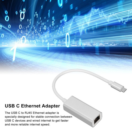 USB C To RJ45 Ethernet Adapter Fast Connection Driver Free Silver Type ...