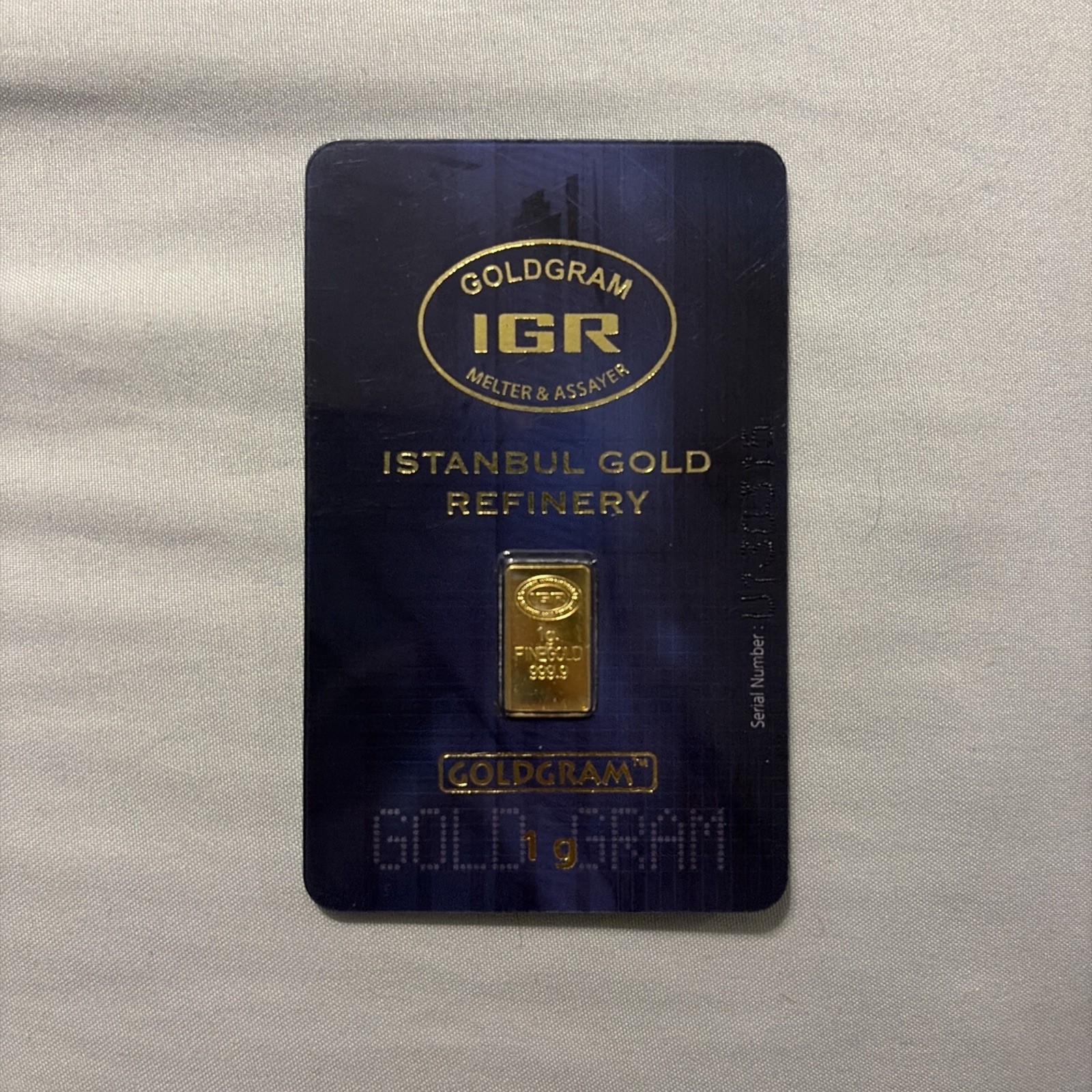 IGR 1 GRAM 999.9 FINE "ISTANBUL GOLD REFINERY" GOLD BAR SEALED | eBay