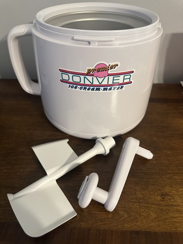 Donvier Premier Hand Powered Ice Cream Maker White 1 Pint Open Box ...