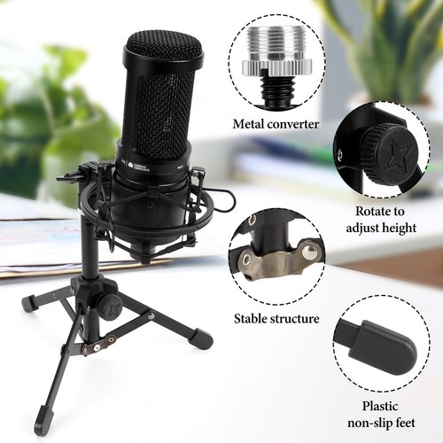 Tabletop Tripod Desktop Mic Stand with Foldable Non-Slip Feet ...