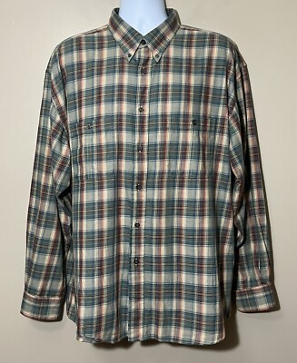 Pendleton Mens Size XL Fall Colors Plaid Button Down Shirt 100% Cotton ...