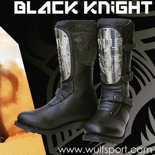 Motorcycle off road boots black with metal plate MX Wulfsport Black ...