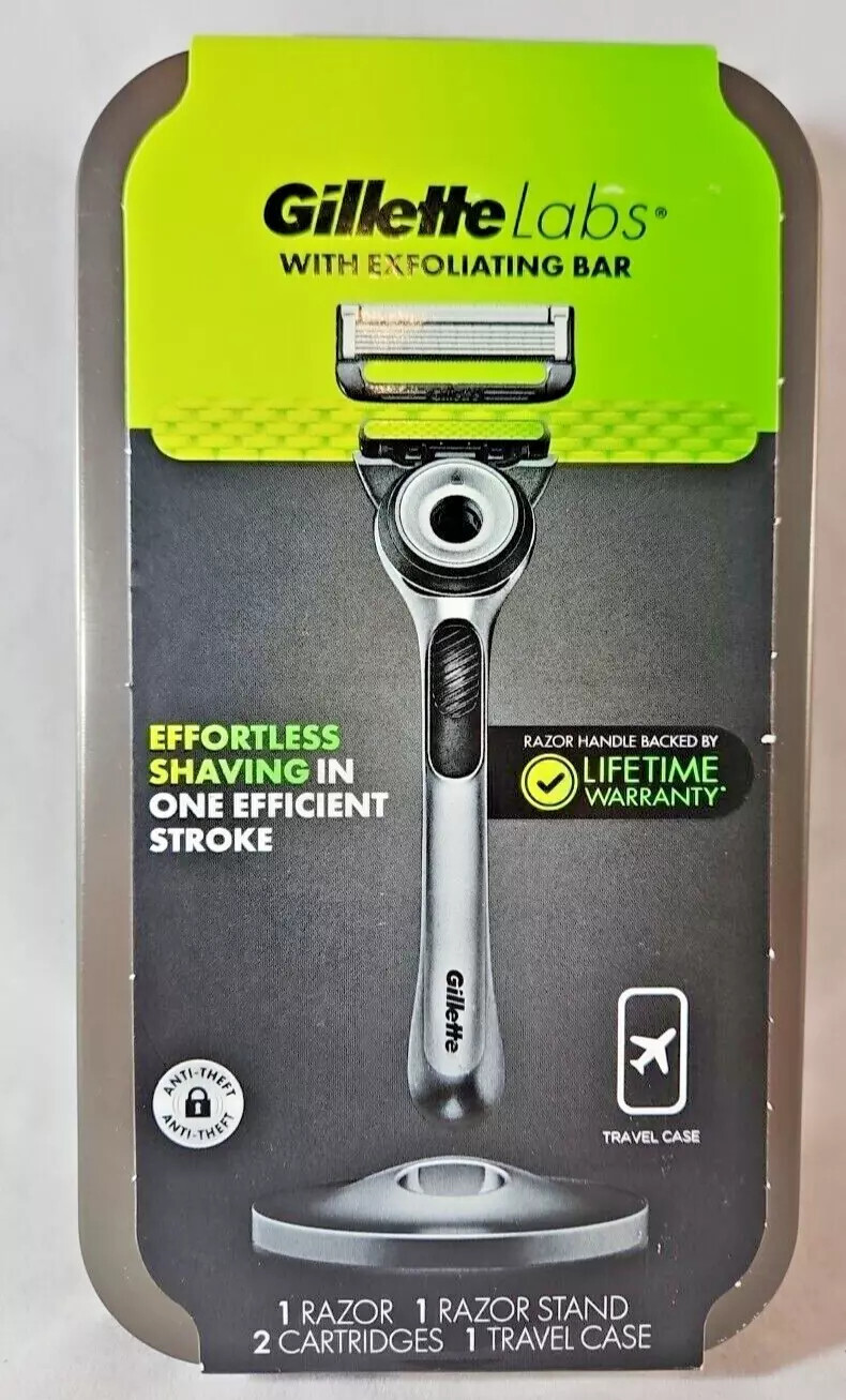 GILLETTE LABS TRAVEL KIT WITH 1 RAZOR+1 STAND+2 CARTRIDGES+1 TRAVEL ...