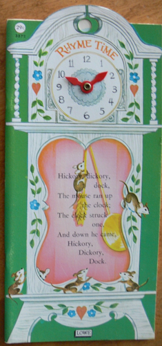 Vintage Children's Book ~ RHYME TIME ~ Working clock hands on clock | eBay