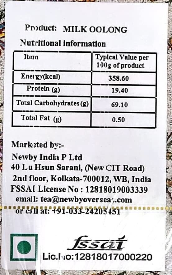 Newby Oolong Tea Bags with Milk Flavouring 25 counts | Creamy Flavour ...