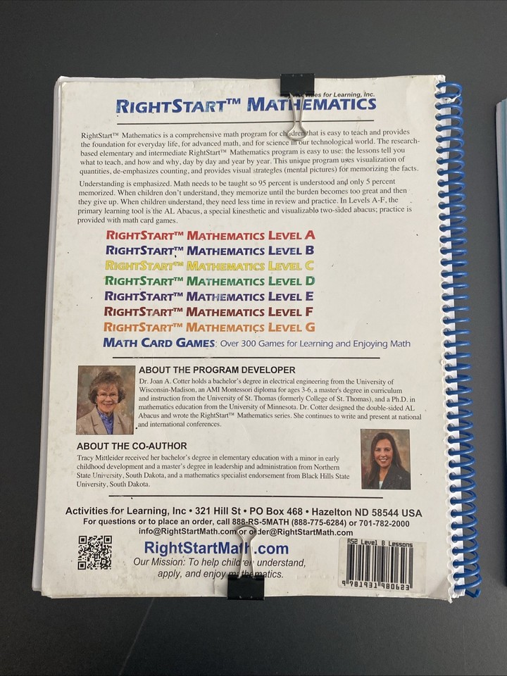 Right Start Mathematics Homeschool Level B Lessons Second Edition ...