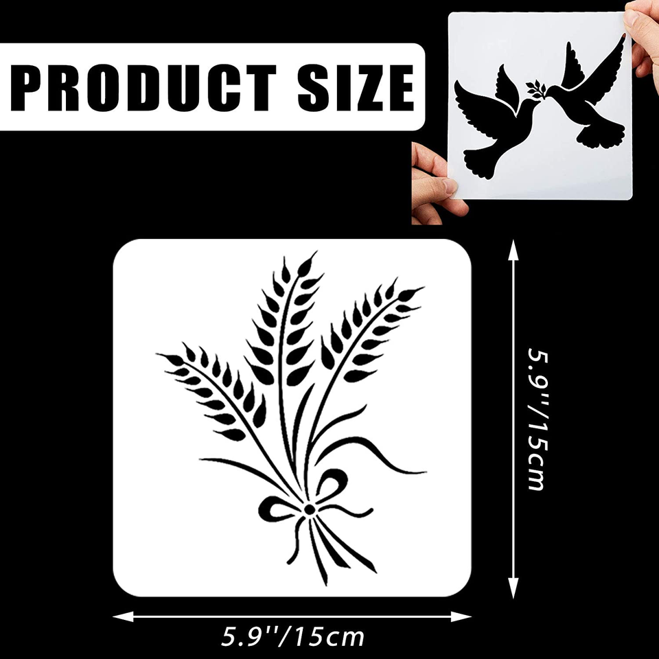 12 Pieces Stencil for Bread Artisan Bread Stencils Baking Stencil Set ...