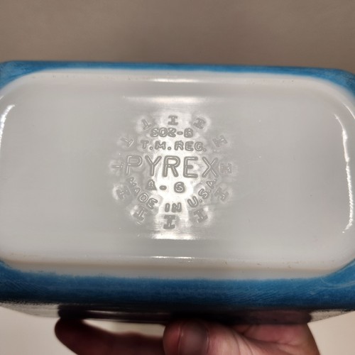 Vintage PYREX 8pc Primary Refrigerator Casserole Dish Set Red Blue ...