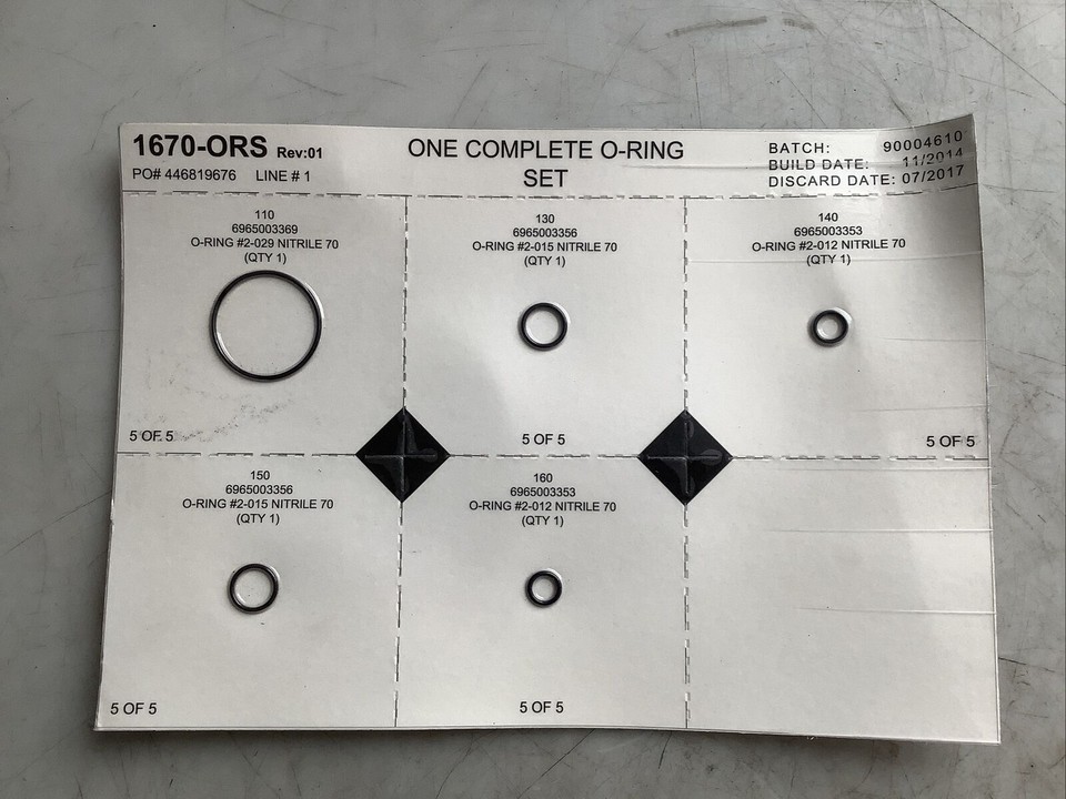 ROTOFLOW 1670-ORS O-RING SET 678 | eBay