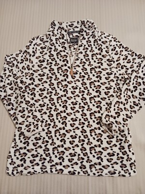 Social House Snow Leopard Fleece Pullover. Women's Size M. Very Nice ...
