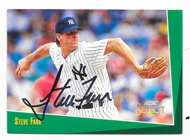 STEVE FARR 1993 SELECT AUTOGRAPHED SIGNED # 172 YANKEES | eBay