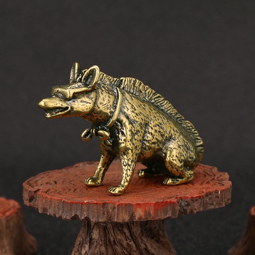 Tabletop Figurine Brass Hyena Animal Statue Sculpture Home Decor Gifts ...
