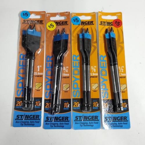 Lot of 8 Spyder Stinger Spade Bits 1", 3/4", 5/8", 1/2" | eBay