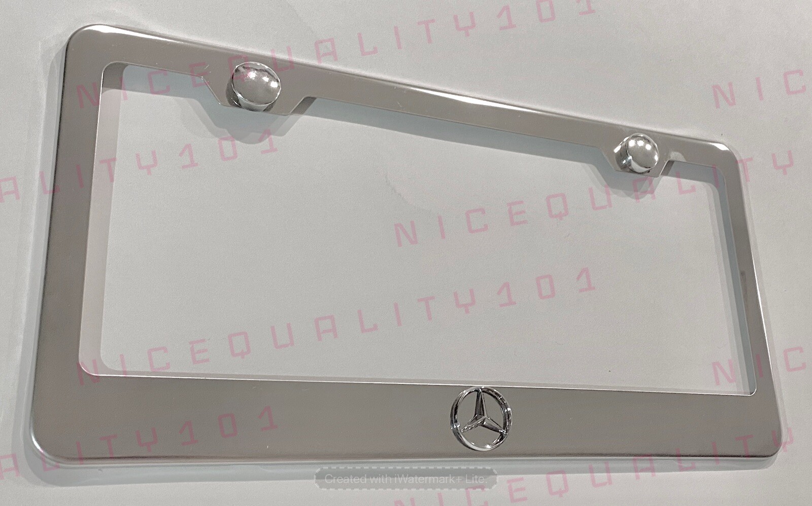 3D Mercedes Benz Stainless Steel Chrome Finished License Plate Frame ...