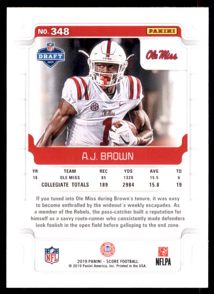 2019 Score A.J. Brown Ole Miss Rebels #348 | eBay