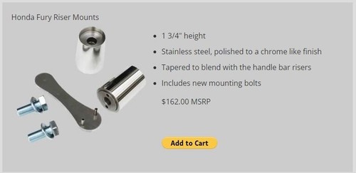Honda Fury VT1300CX Handlebar riser mounts | eBay