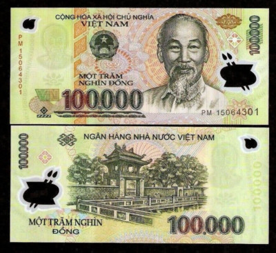 100,000 Vietnamese Dong New 100000 x 1 Circulated Vietnam Currency VND ...