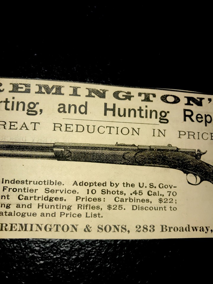 1882 E. Remington & Sons Repeating Rifle Advertising - Gun - New York ...