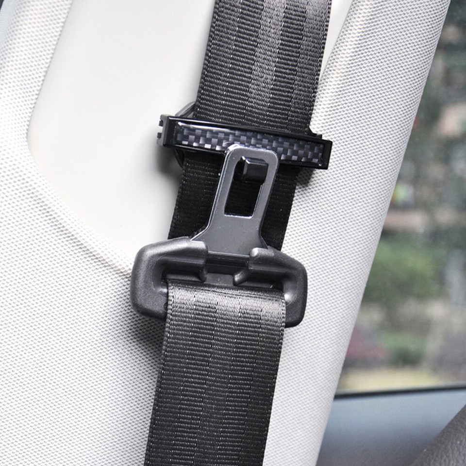 2X Carbon Fiber Car Parts Seat Belt Stabilizer Limiter Auto Interior ...