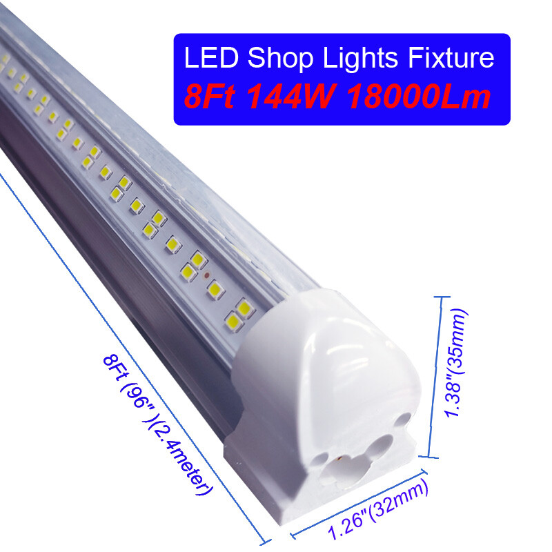 12 Pack Integrated Led Tube Lights 8' Led Bulbs 144W 8FT Led Shop Light ...