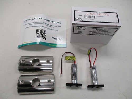 TACO 3 3/8" RUB RAIL PORT LED NAVIGATION LIGHT SET OF (2) RED F38-6602 ...