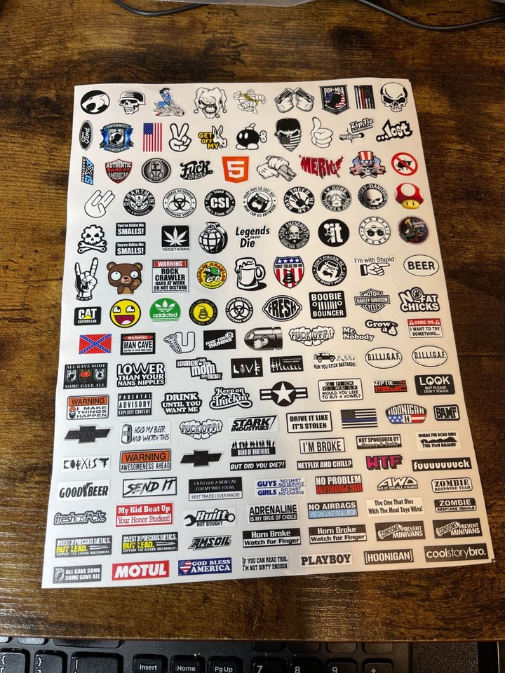 1/24 1/18 scale 137 stickers - RC Sticker Bomb Decals - Traxxas Arrma ...