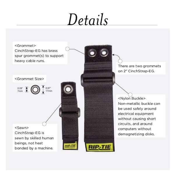 RIP-TIE O-16-G10-Y Cable Tie Strap, 16 in L, 4 in Max Bundle Dia ...