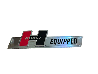 HURST EQUIPPED HURST SHIFTER SHIFTERS VINTAGE METAL THIN PLAQUE EMBLEM ...