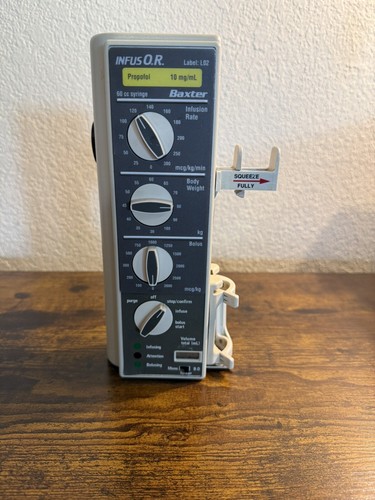 Baxter INFUS O.R Pump -with pole clamp and propofol faceplate Included ...
