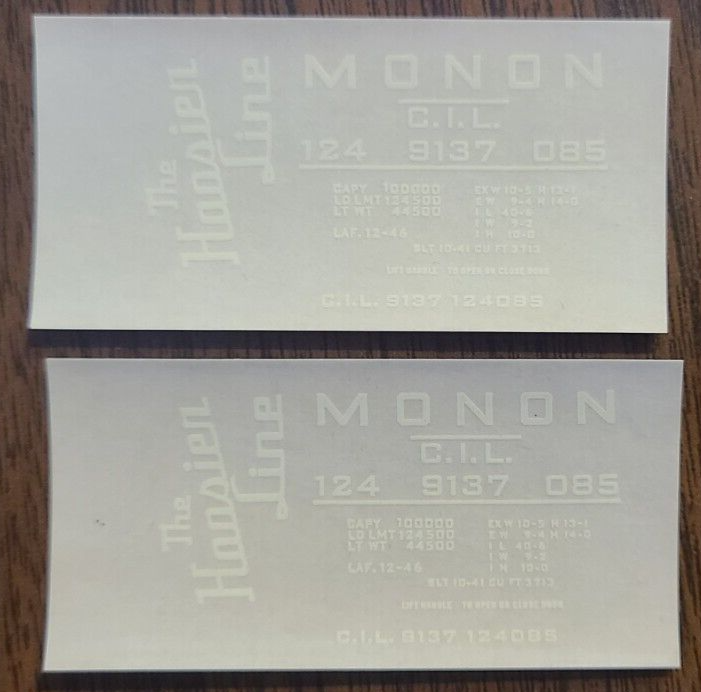 CHAMP DECALS, #HB-143, MONON 'HOOSIER LINE' BOX CAR, HO COMPLETE SET | eBay