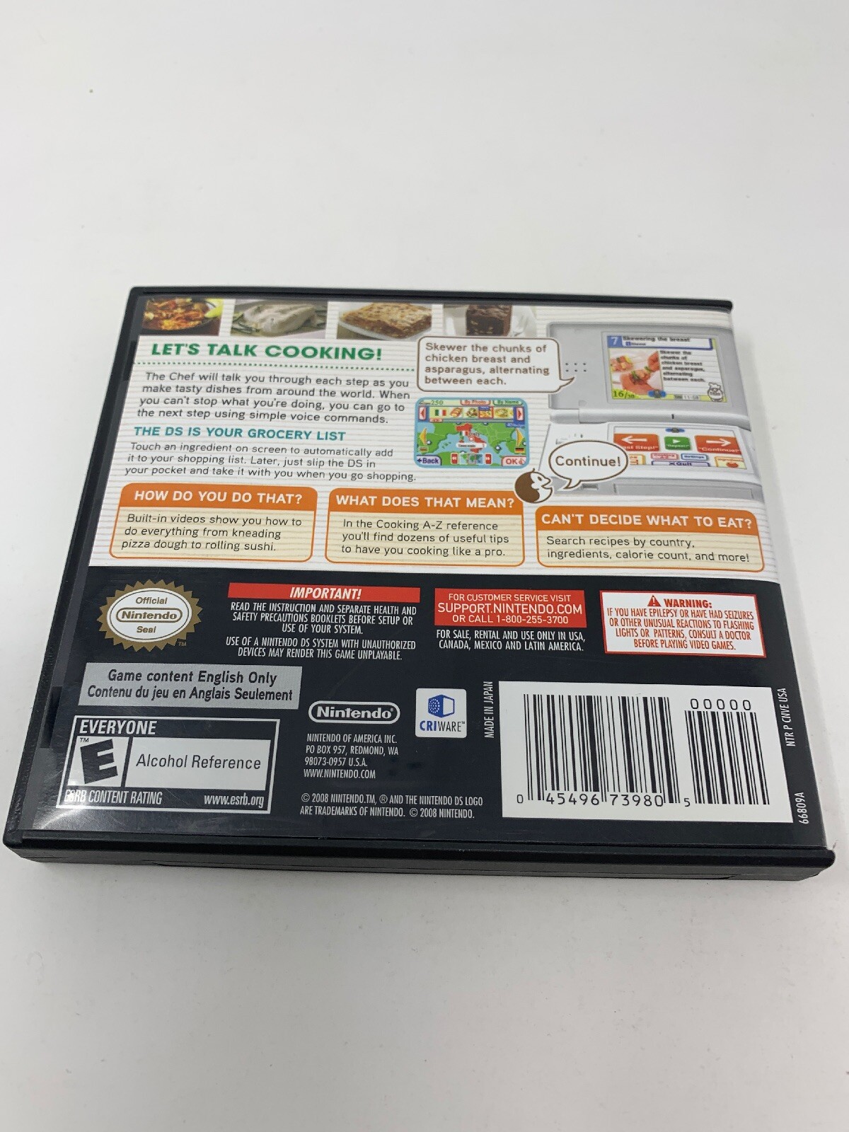 Personal Trainer: Cooking for the Nintendo DS Original case & manual ...