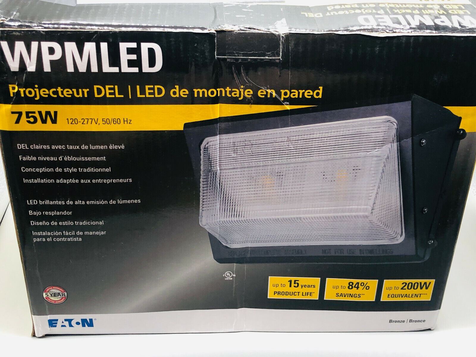 Eaton Lumark 75w Outdoor Light Fixture LED 4000k Wpmled-75-gl-unv ...