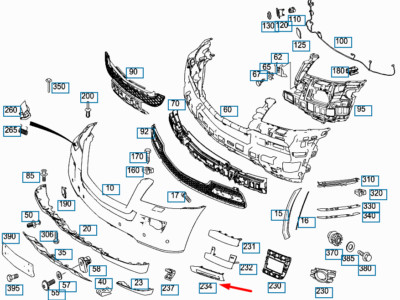 NEW MERCEDES-BENZ M-CLASS W164 FRONT BUMPER LEFT COVER A1648840323 OEM ...