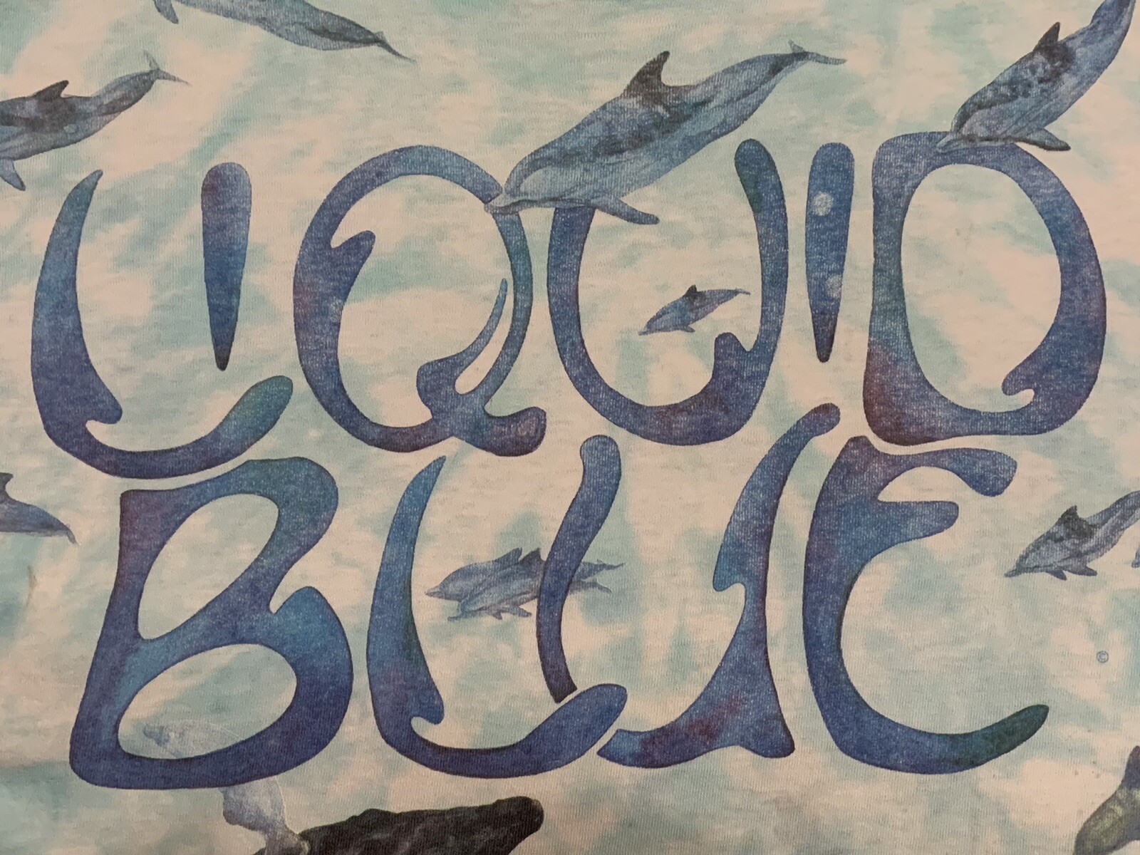 RARE TEST PRINT Vintage Liquid Blue Logo Shirt XL Dol… - Gem