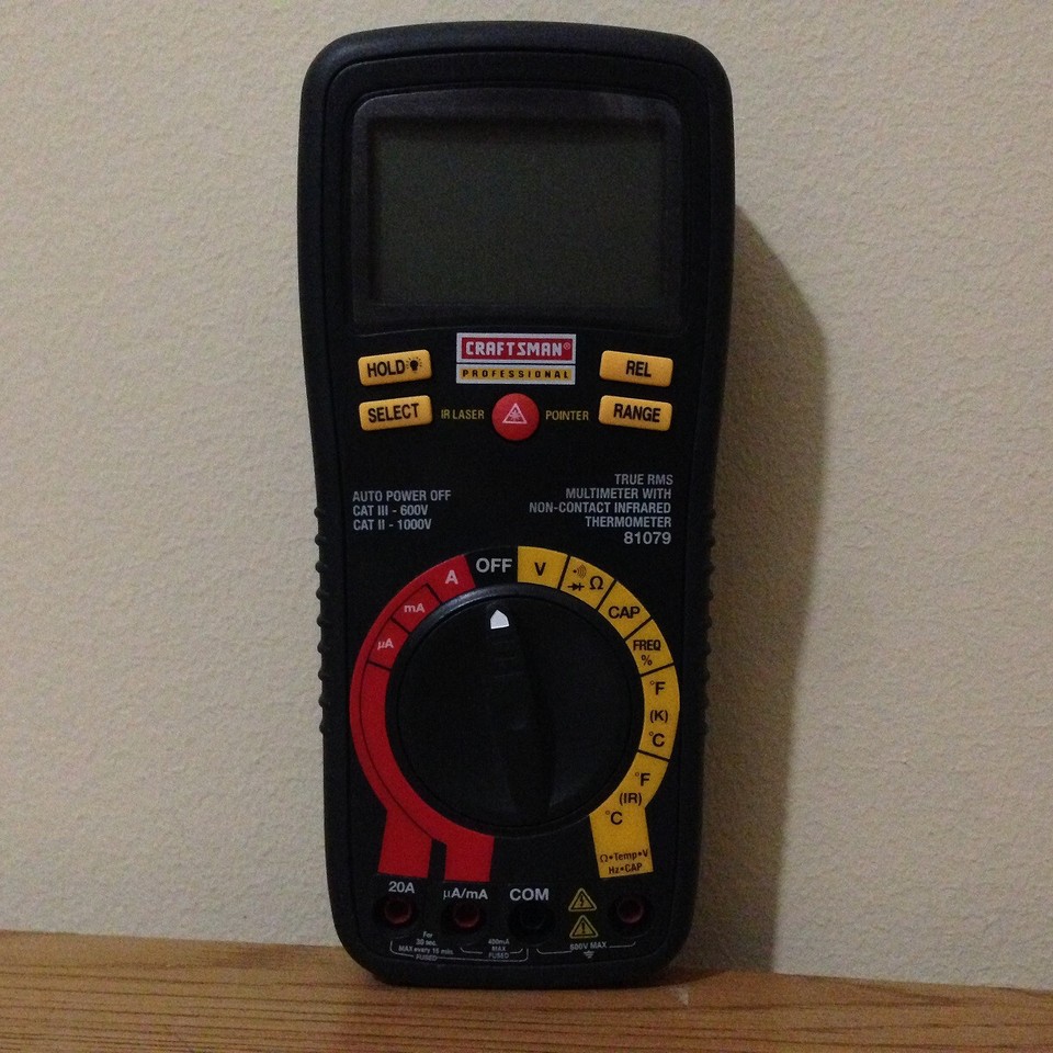 Craftsman Professional True RMS Digital Multimeter Cap Freq Temp klein ...