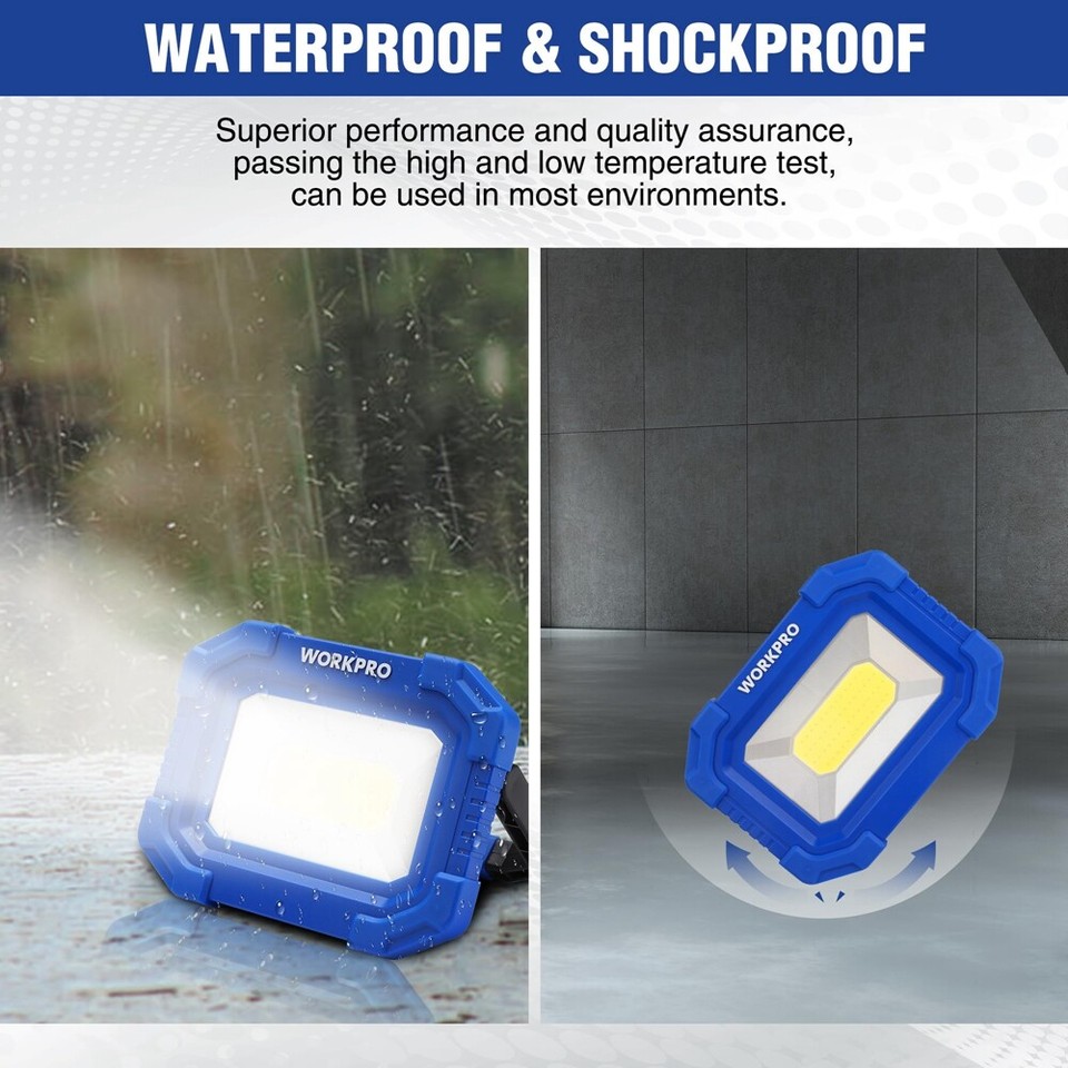 WORKPRO 2Pack Rechargeable 2000LM Work Light Magnetic LED Super Bright Worklight | eBay