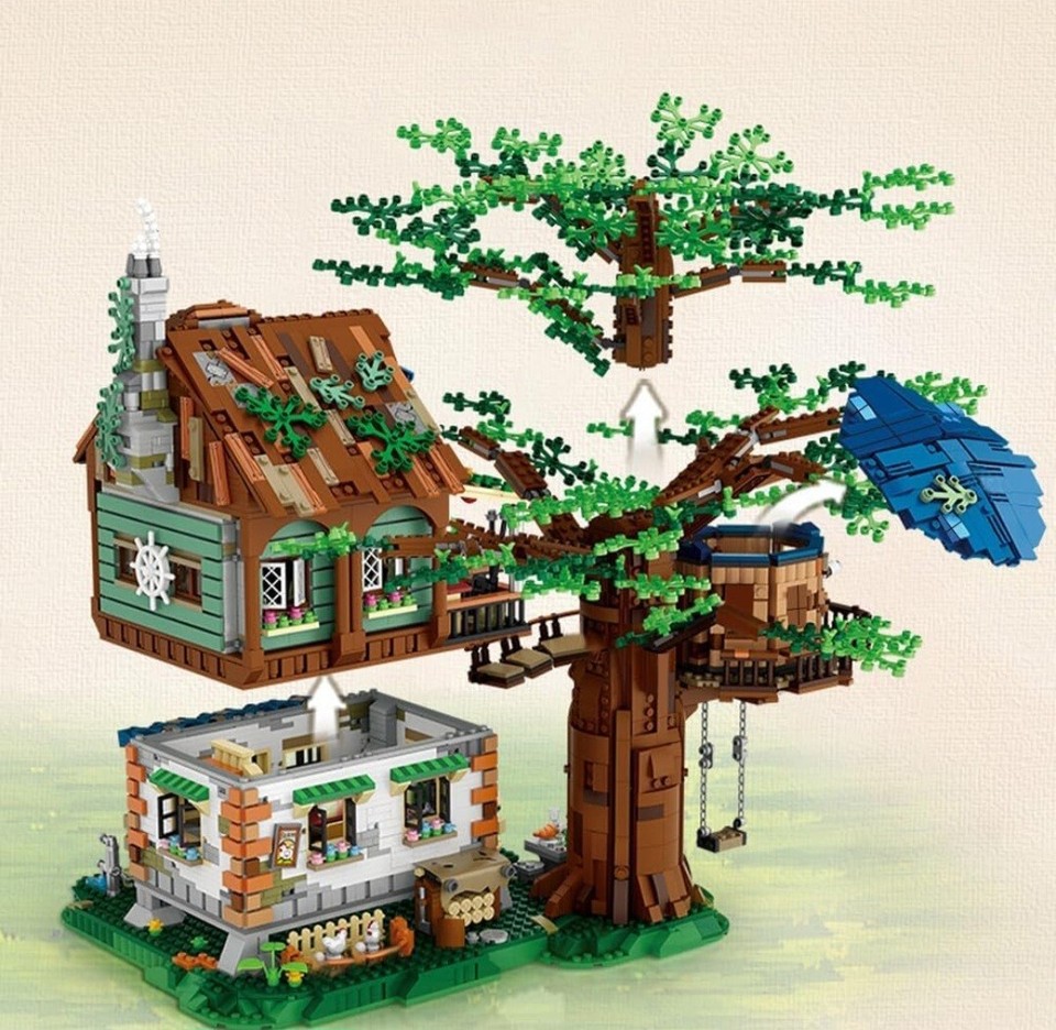 Mini Blocks 1033 Tree House Building Kit 4761Pcs Ideas Forest Loz 1033 ...