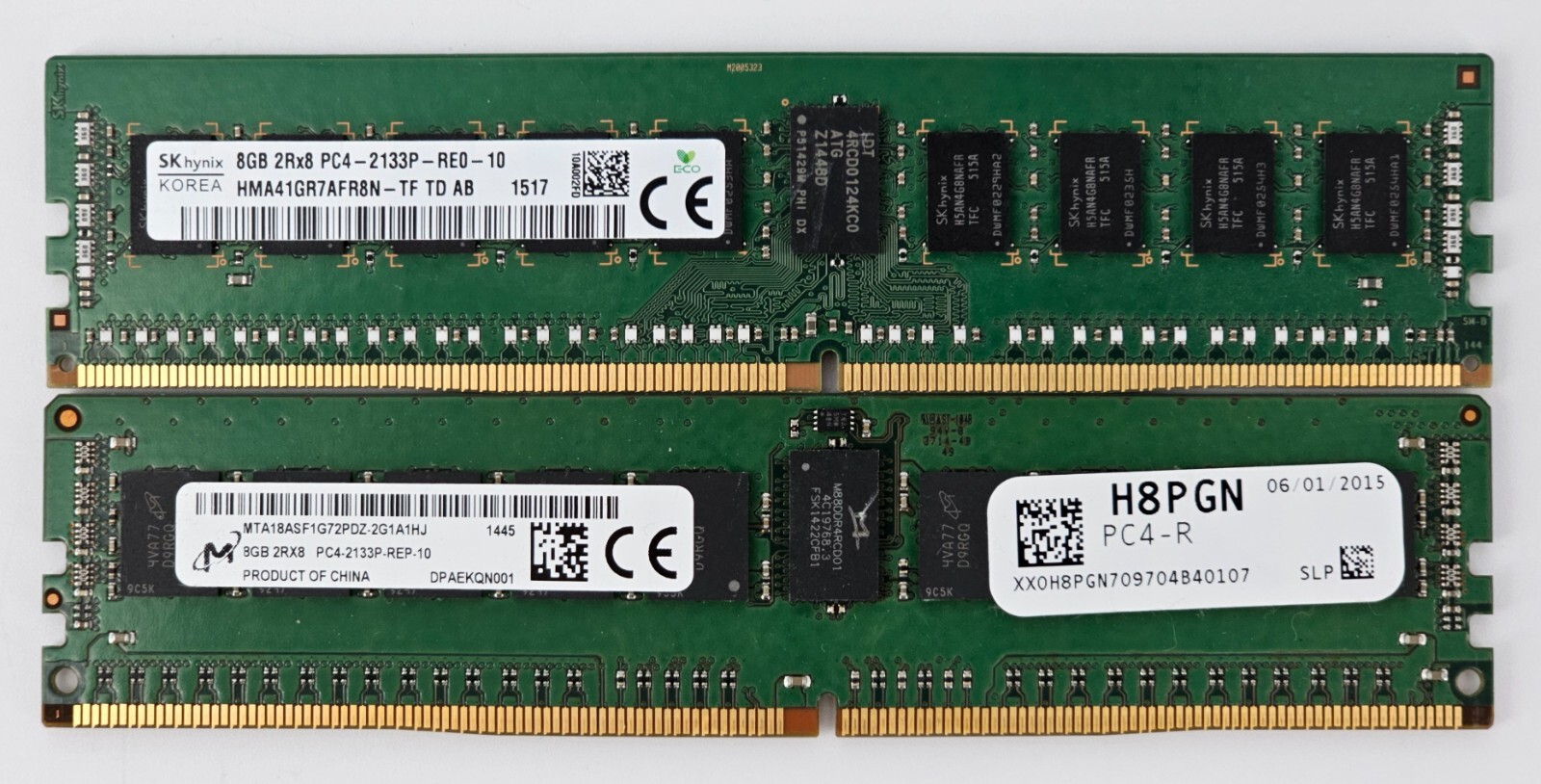LOT OF 2 - 8GB PC4-17000 2133Mhz Server Memory Ram (16GB) - Mixed ...