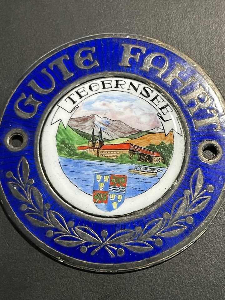 GUTE FAHRT TEGERNSEE CAR BADGE EMBLEM VINTAGE VW BUG COX MERCEDES ...