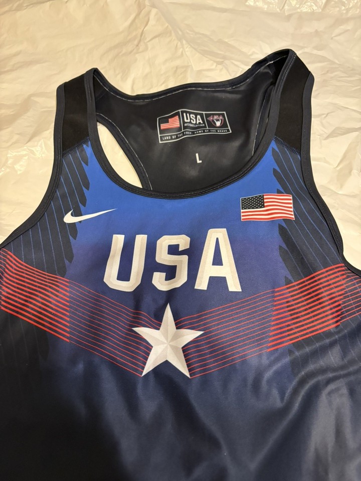 New Nike USA Olympic Weightlifting / Wrestling Star Singlet Star Men's ...